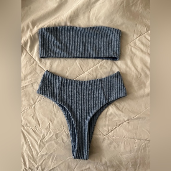 SHEIN | Swim | Blue Strapless Shein Bikini Set | Poshmark
